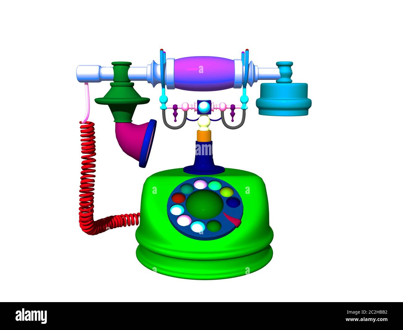 antique colorful telephone with picker and dial Stock Photo - Alamy