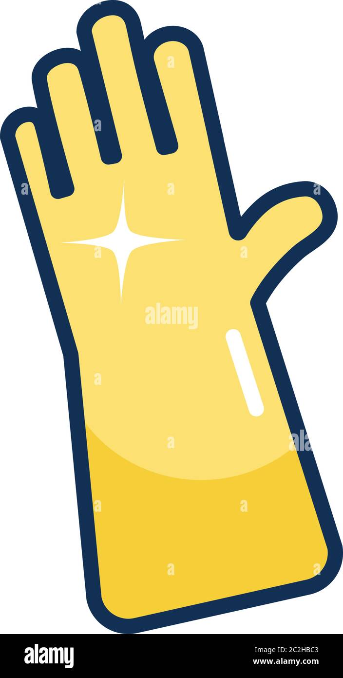 cleaning glove icon over white background, line fill style, vector ...