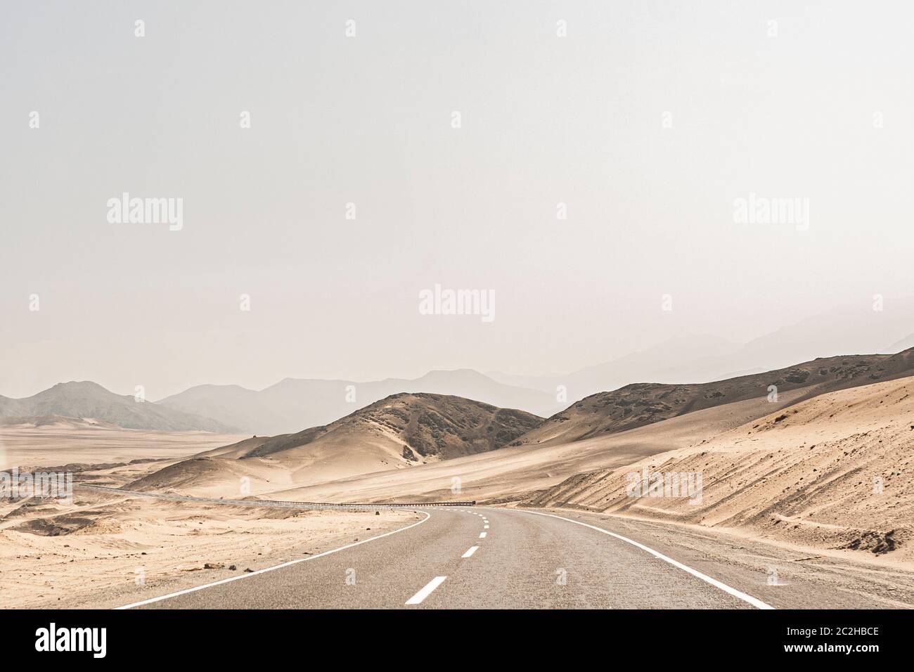 Panamerican Highway in Peruvian desert.. Huacho, Lima Region, Peru ...