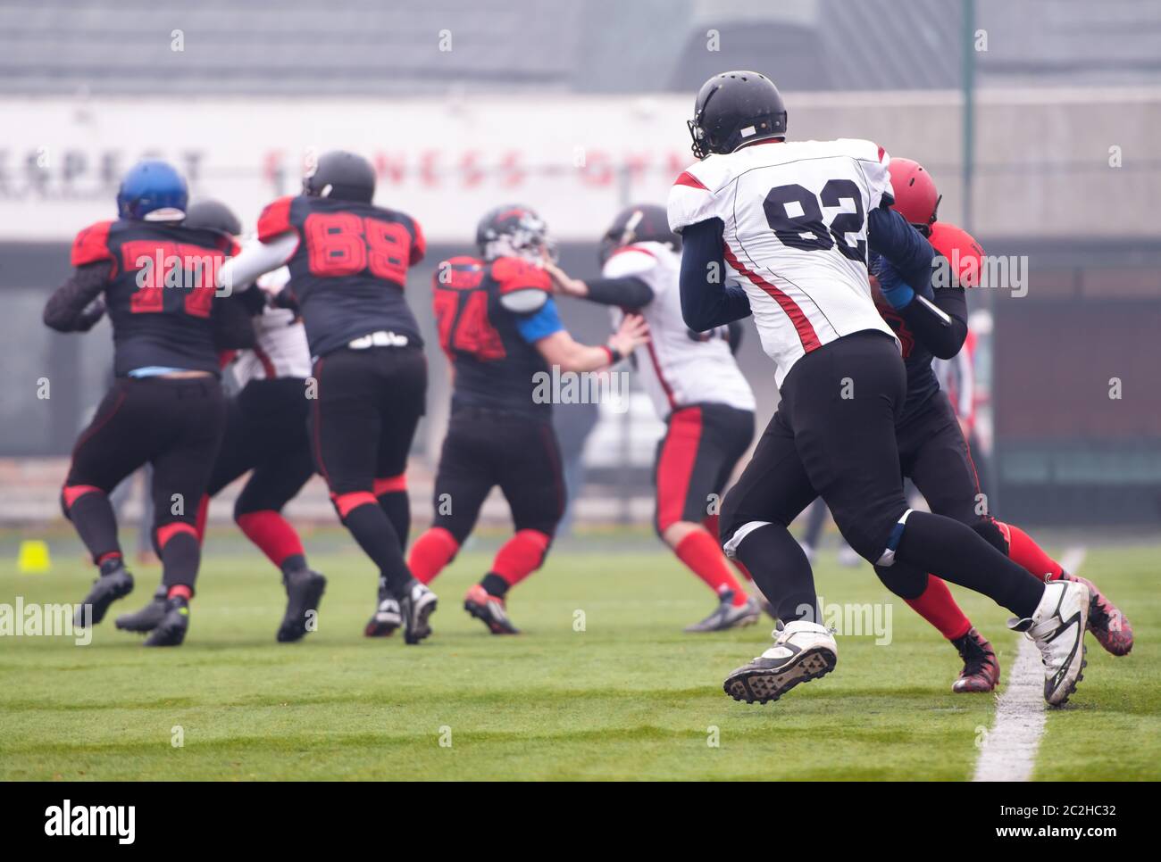 training match of professional american football players Stock Photo ...