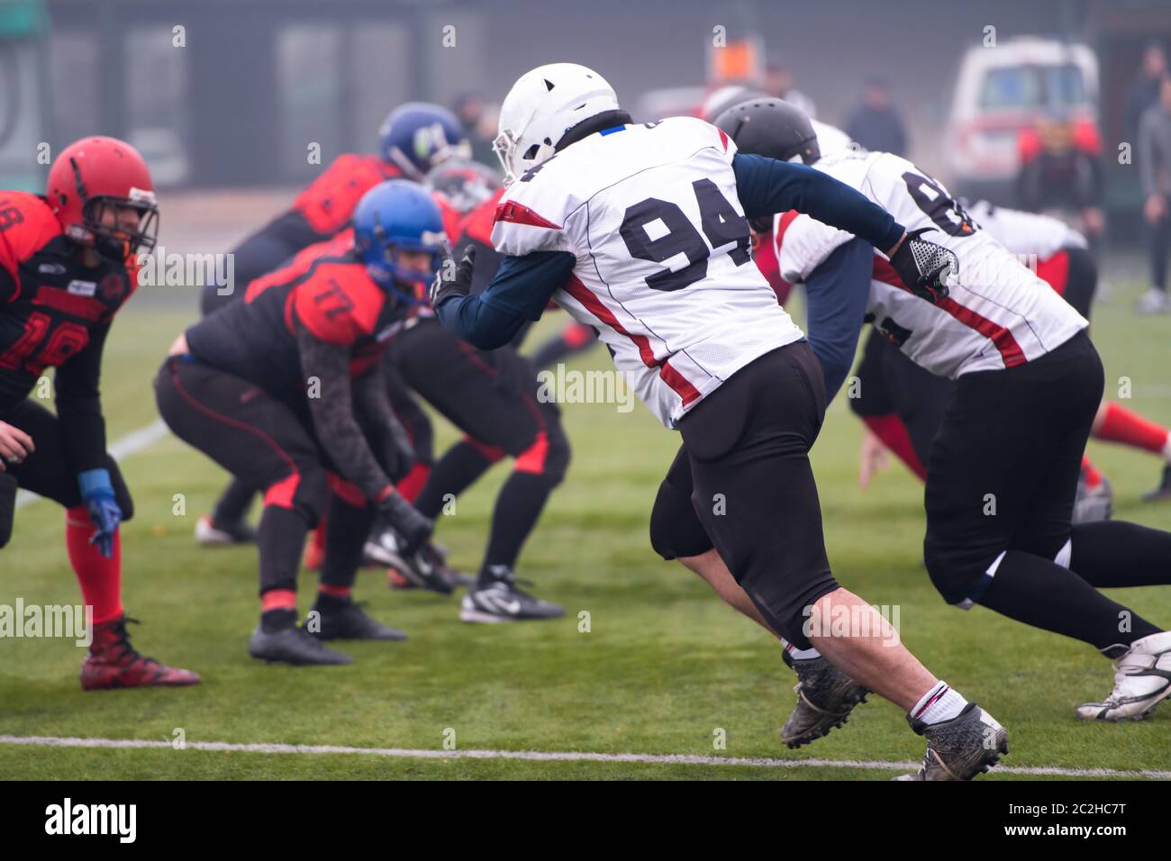 training match of professional american football players Stock Photo ...