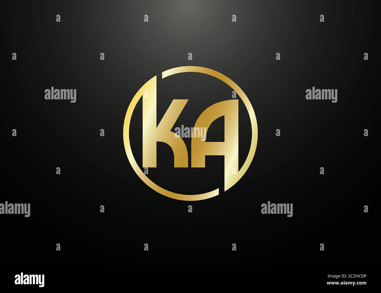 Initial Monogram Letter K A Logo Design Vector Template. K A Letter ...