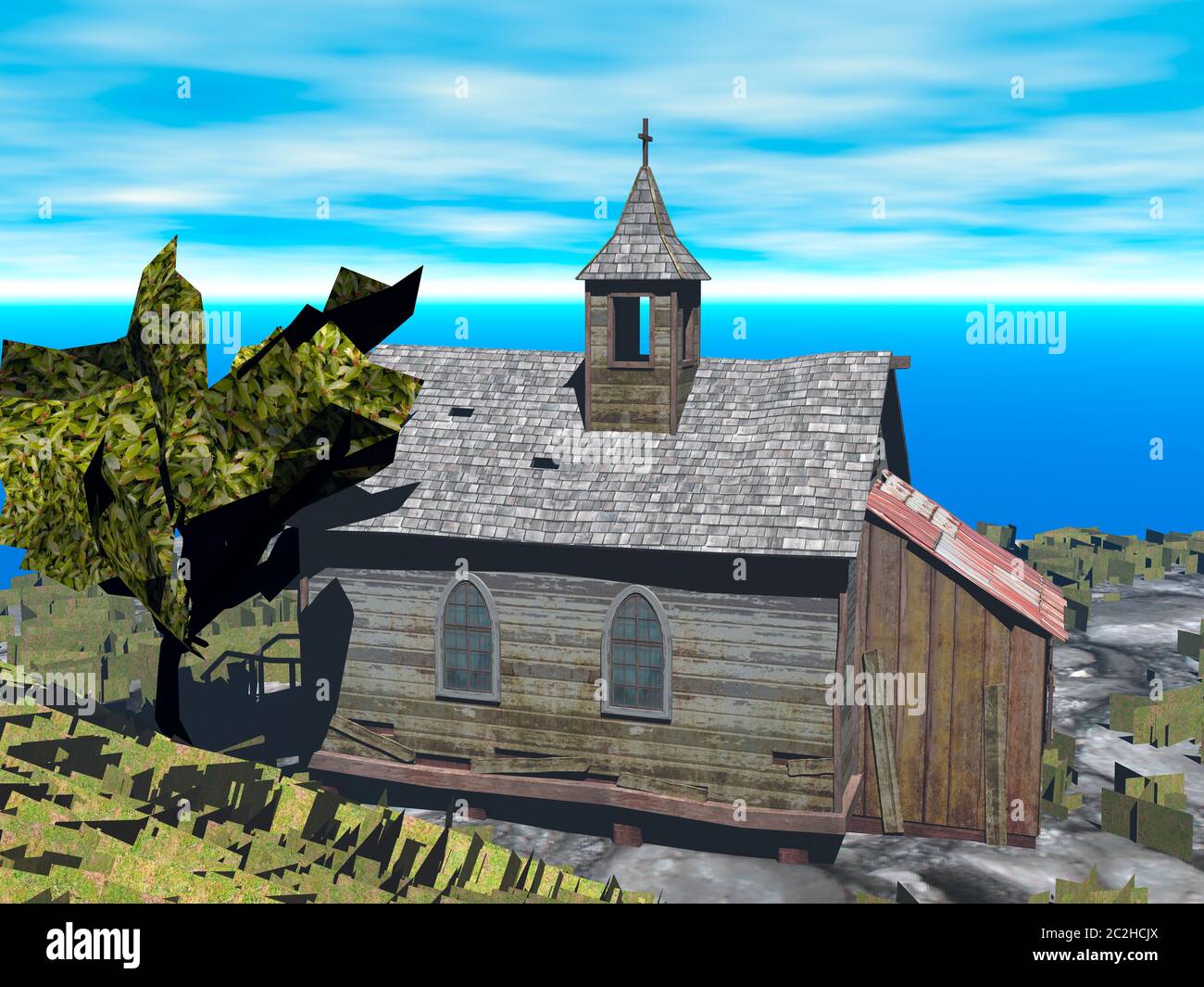 small wooden chapel in the wilderness Stock Photo - Alamy