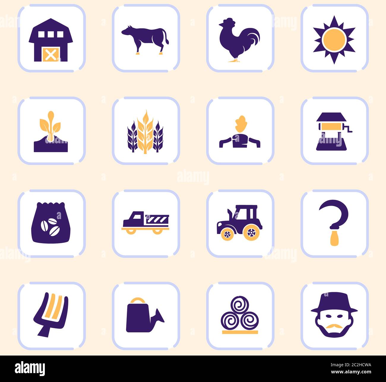Agriculture and farming icon set for web sites and user interface Stock ...