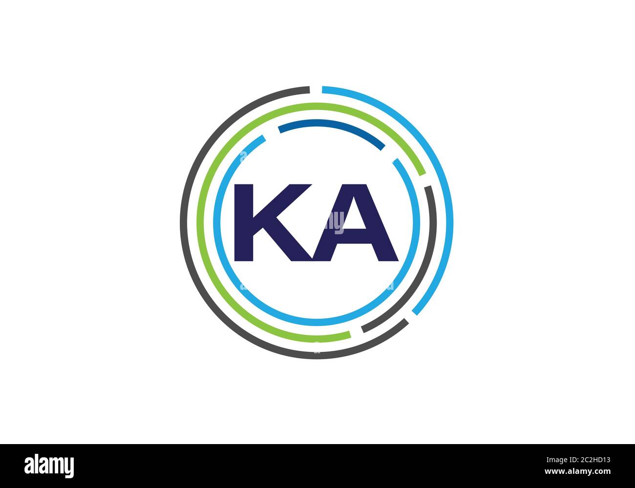 Initial Monogram Letter K A Logo Design Vector Template. K A Letter ...