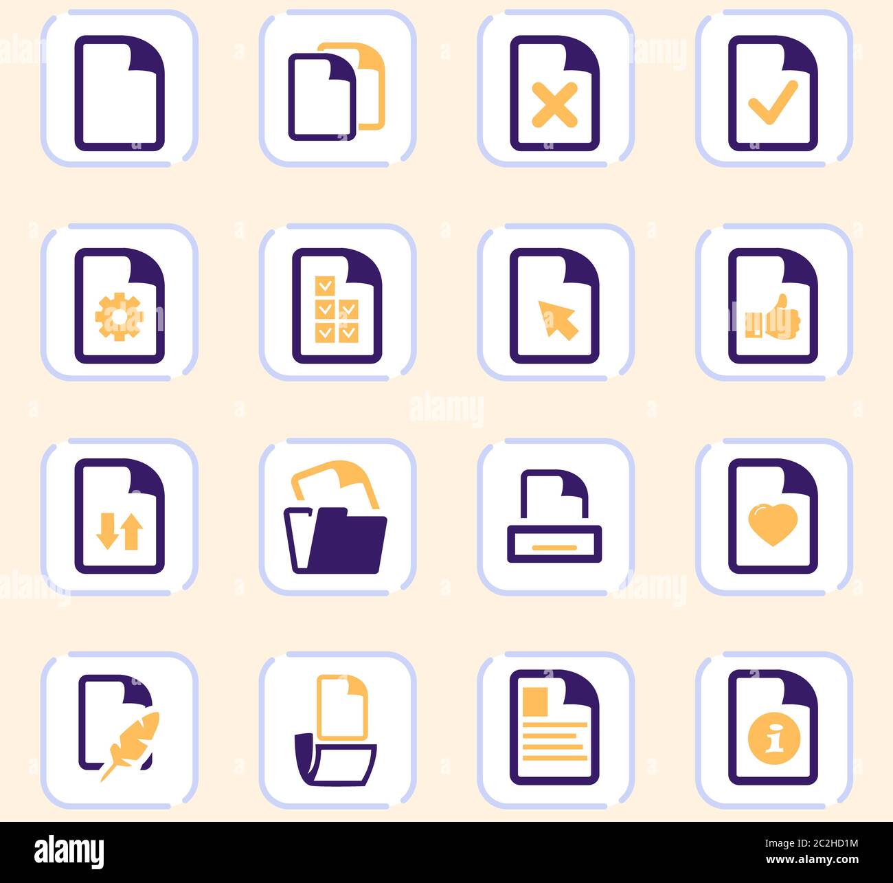 Documents vector icons for user interface design Stock Photo - Alamy