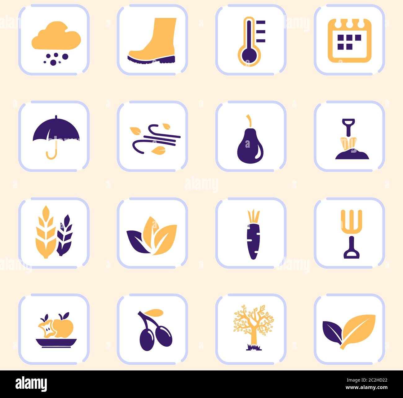 Autumn color vector icons for user interface design Stock Photo - Alamy