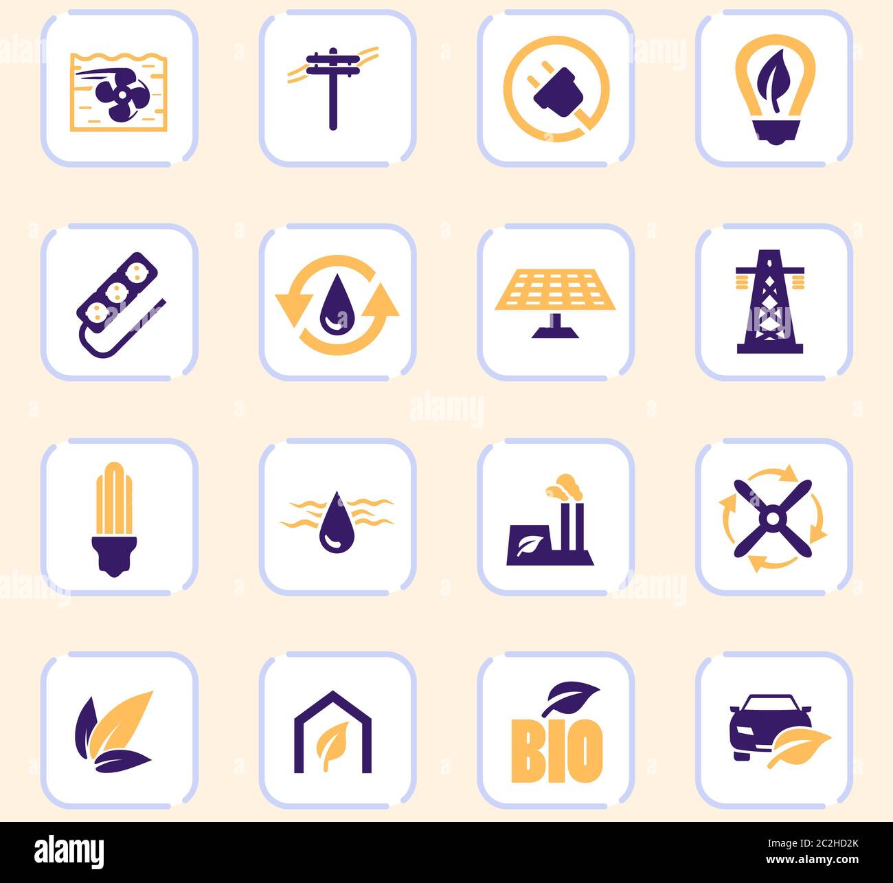 Alternative energy icons set for web sites and user interface Stock ...