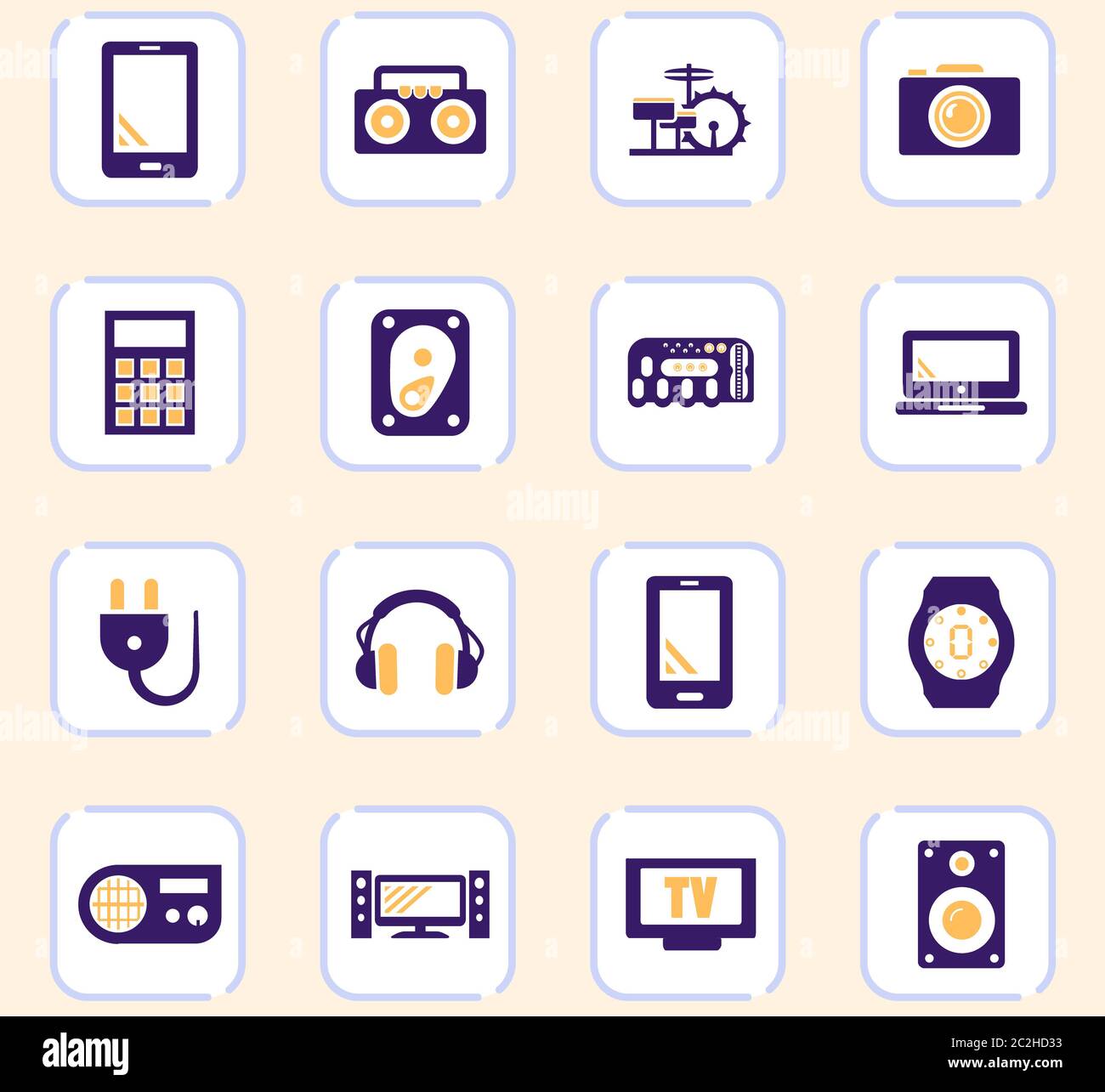 Devices vector icons for user interface design Stock Photo - Alamy