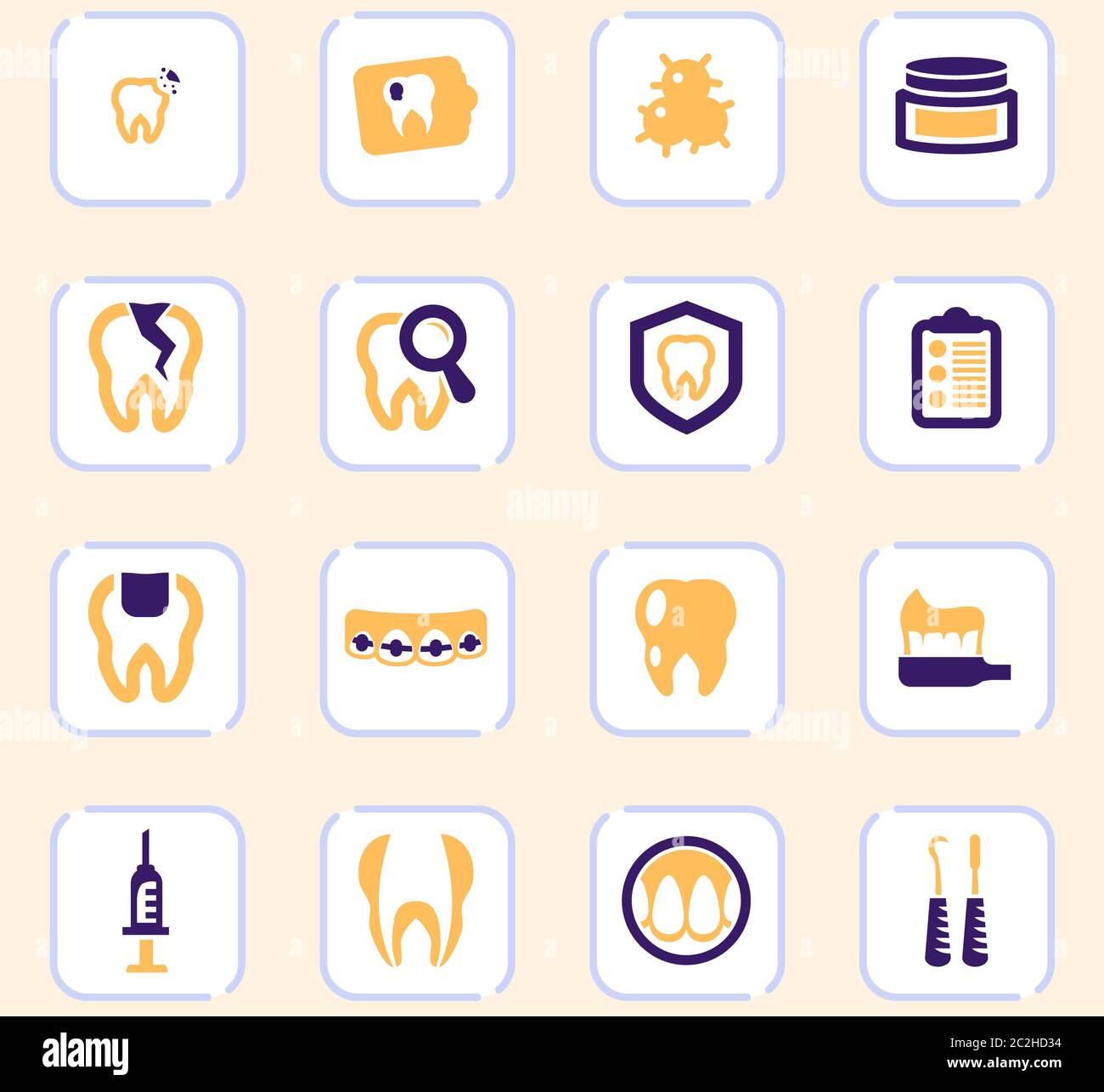 Dental vector icons for user interface design Stock Photo - Alamy