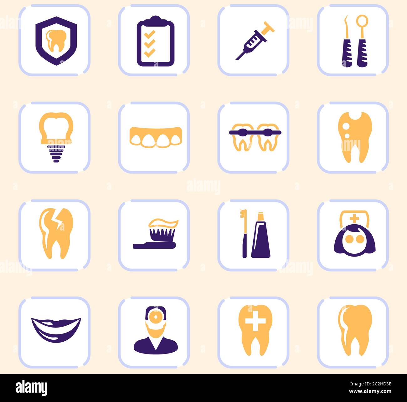Dental vector icons for user interface design Stock Photo - Alamy