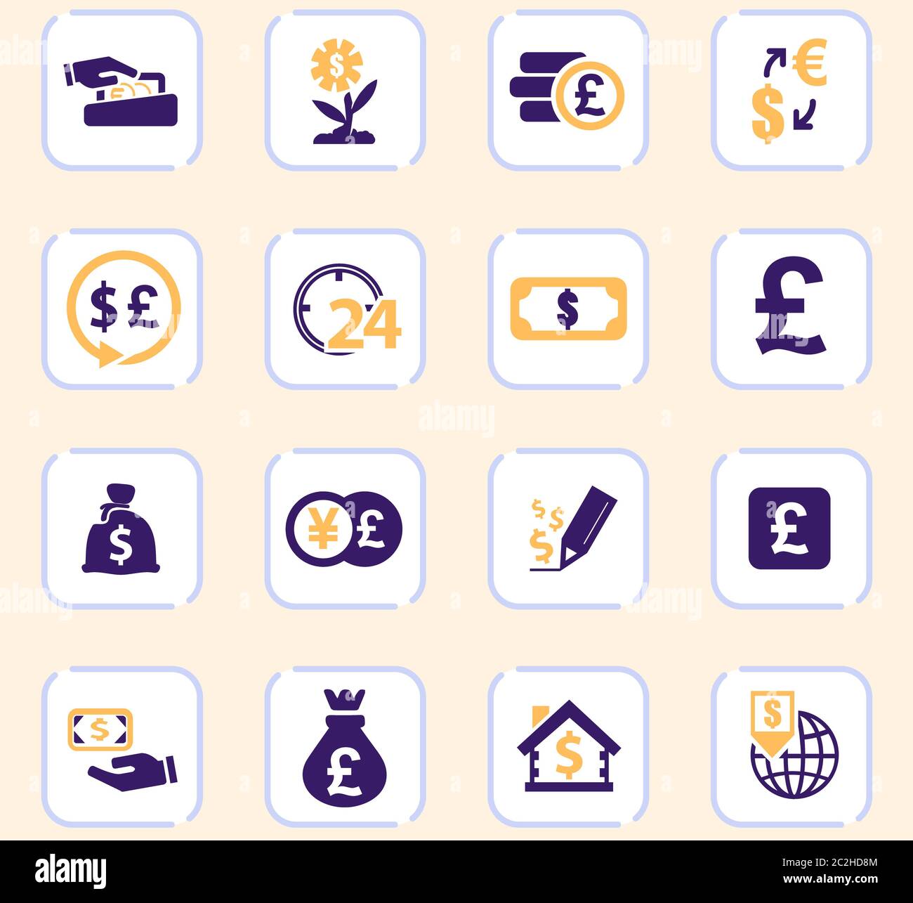 Currency exchange vector icons for user interface design Stock Photo ...