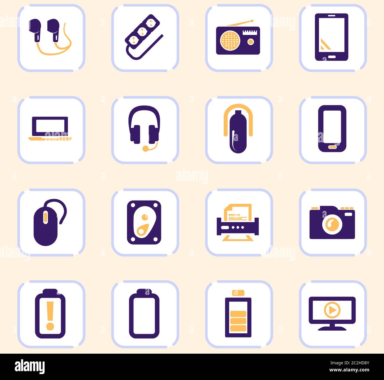 Devices vector icons for user interface design Stock Photo - Alamy
