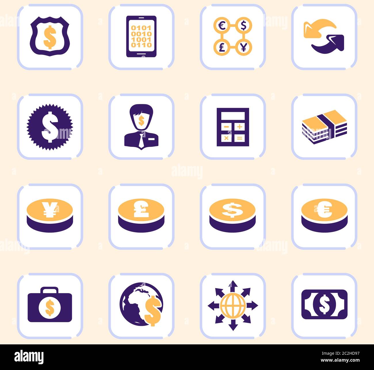 Currency exchange vector icons for user interface design Stock Photo ...