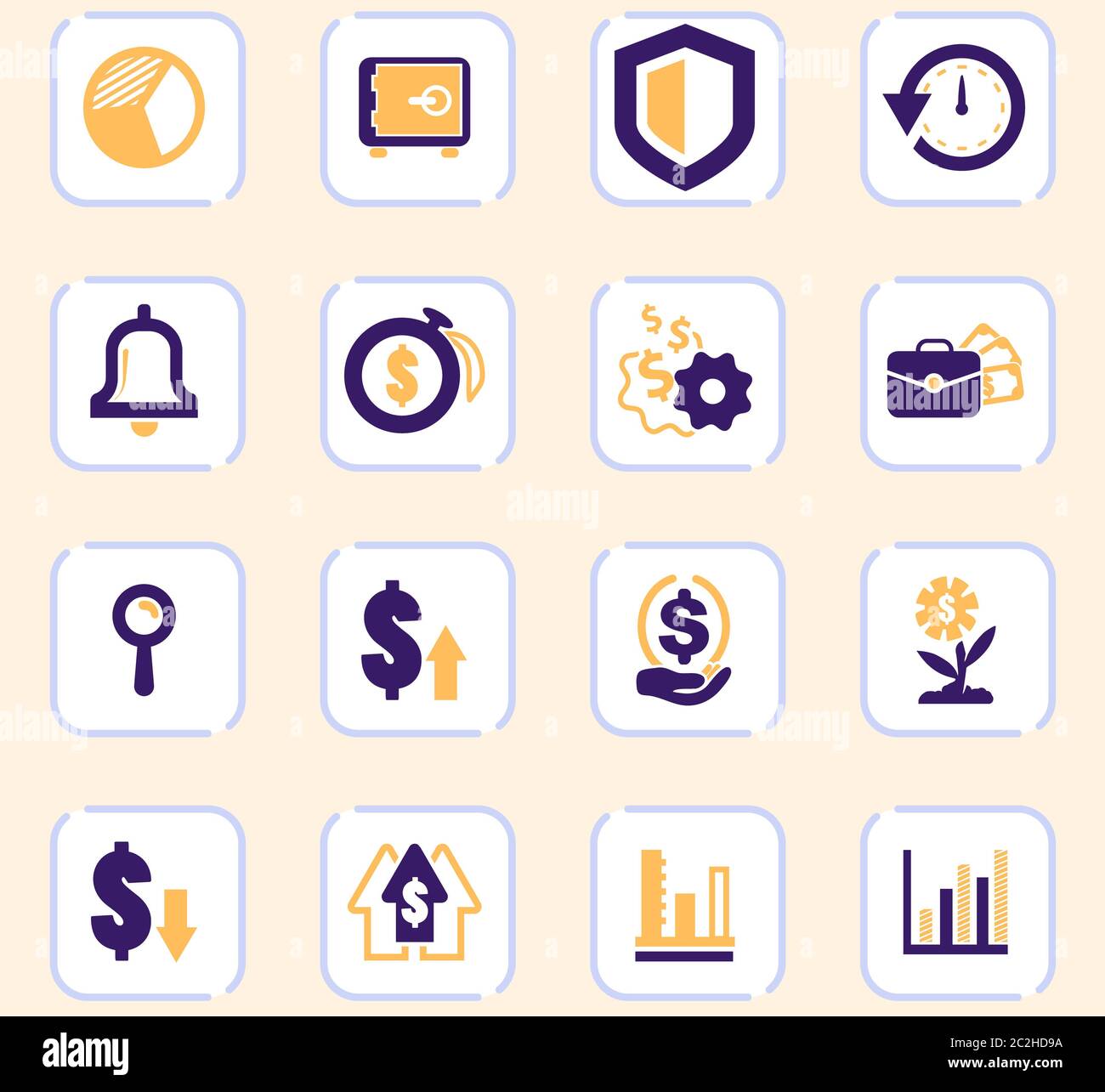 Business color vector icons for user interface design Stock Photo - Alamy