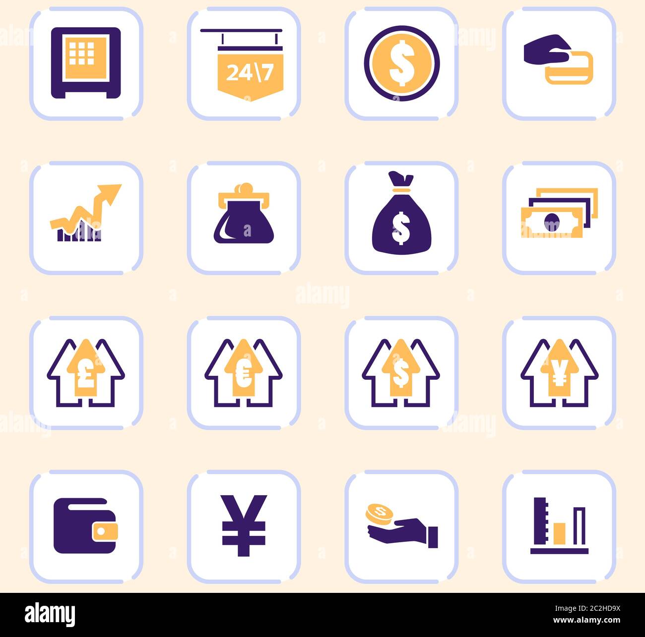 Currency exchange vector icons for user interface design Stock Photo ...