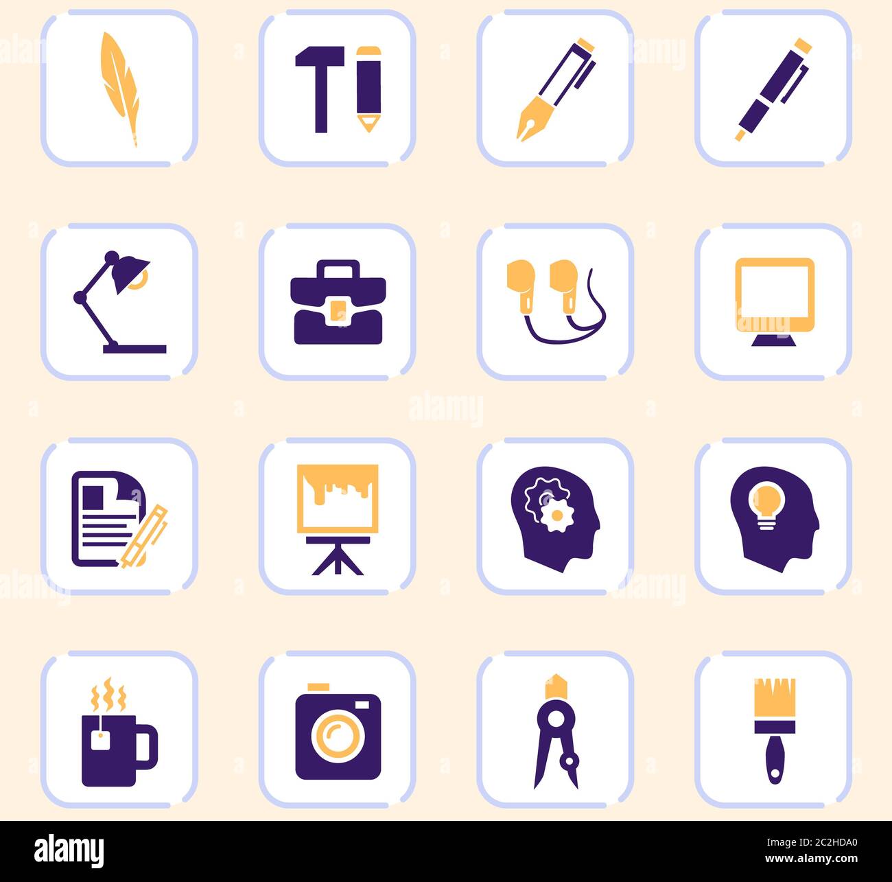 Creative process vector icons for user interface design Stock Photo - Alamy