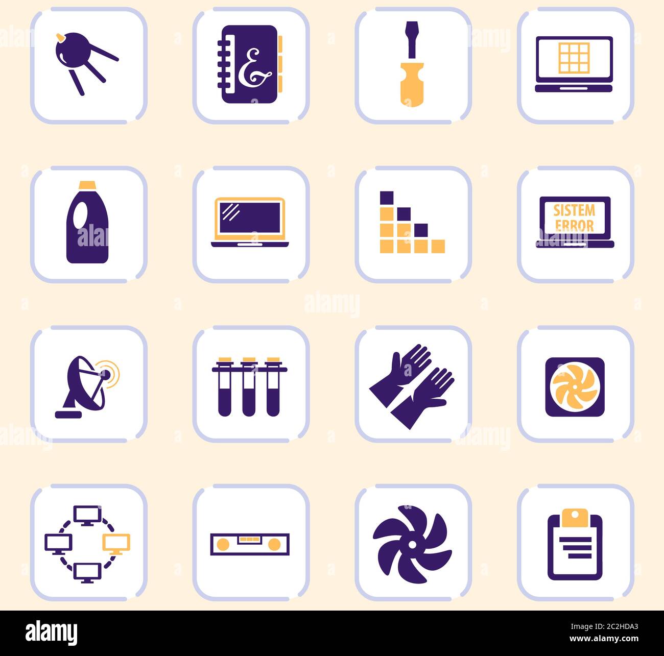 Courses school vector icons for user interface design Stock Photo - Alamy