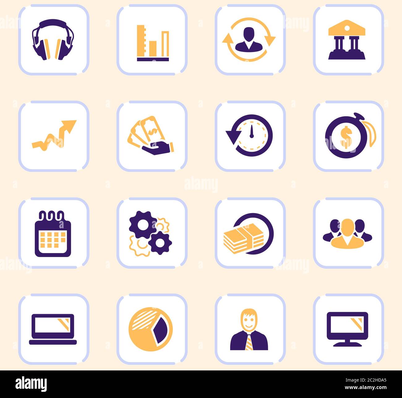 Business management and human resources color vector icons for user ...