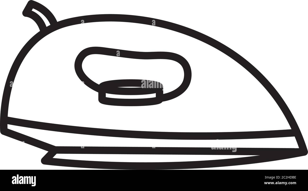clothes iron icon over white background, line style, vector ...