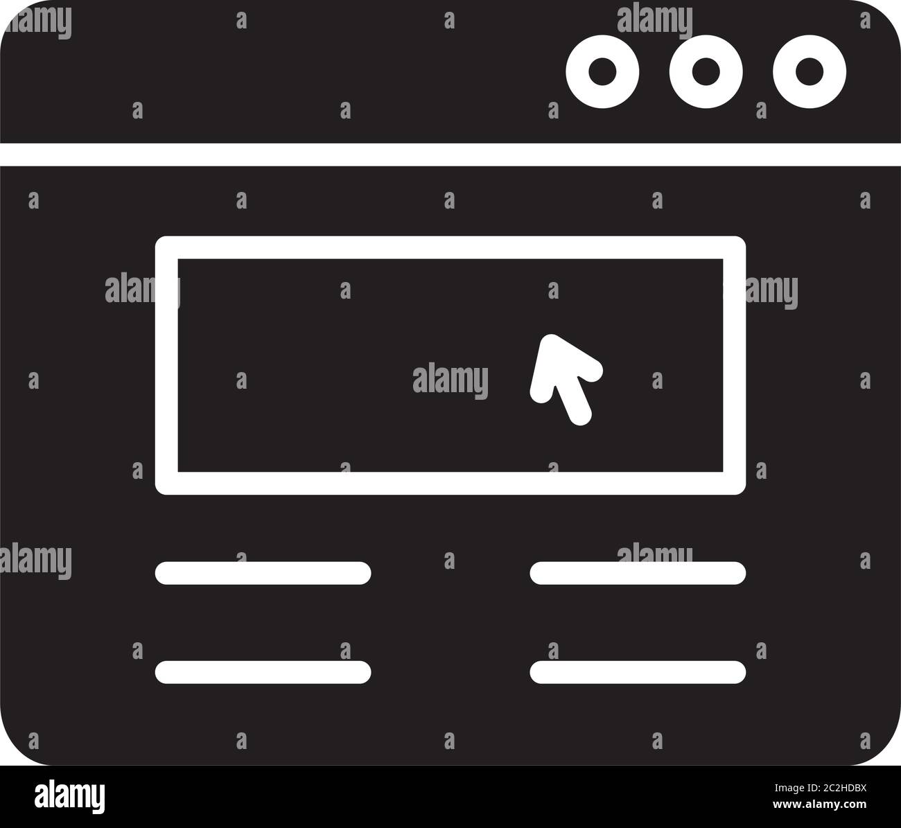 web icons concept, web page icon over white background, silhouette ...