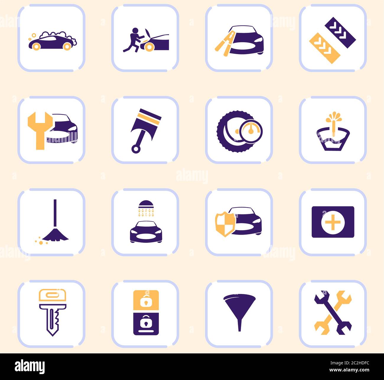 Car shop icon set for web sites and user interface Stock Photo - Alamy