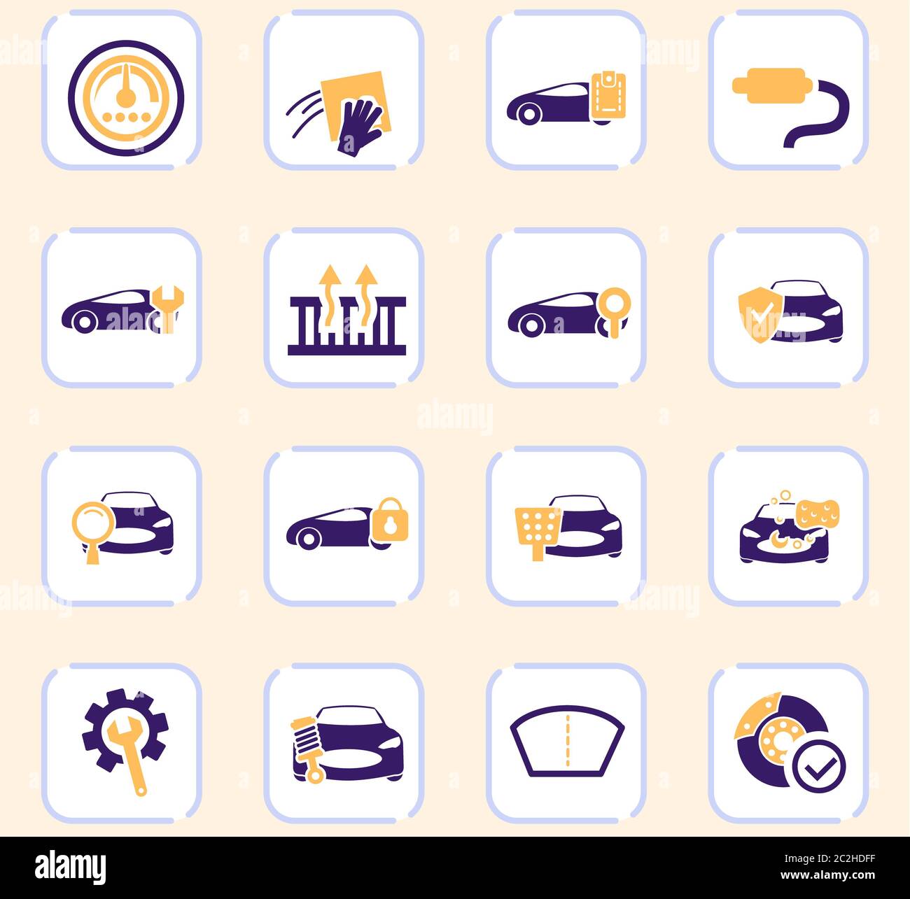 Car shop icon set for web sites and user interface Stock Photo - Alamy