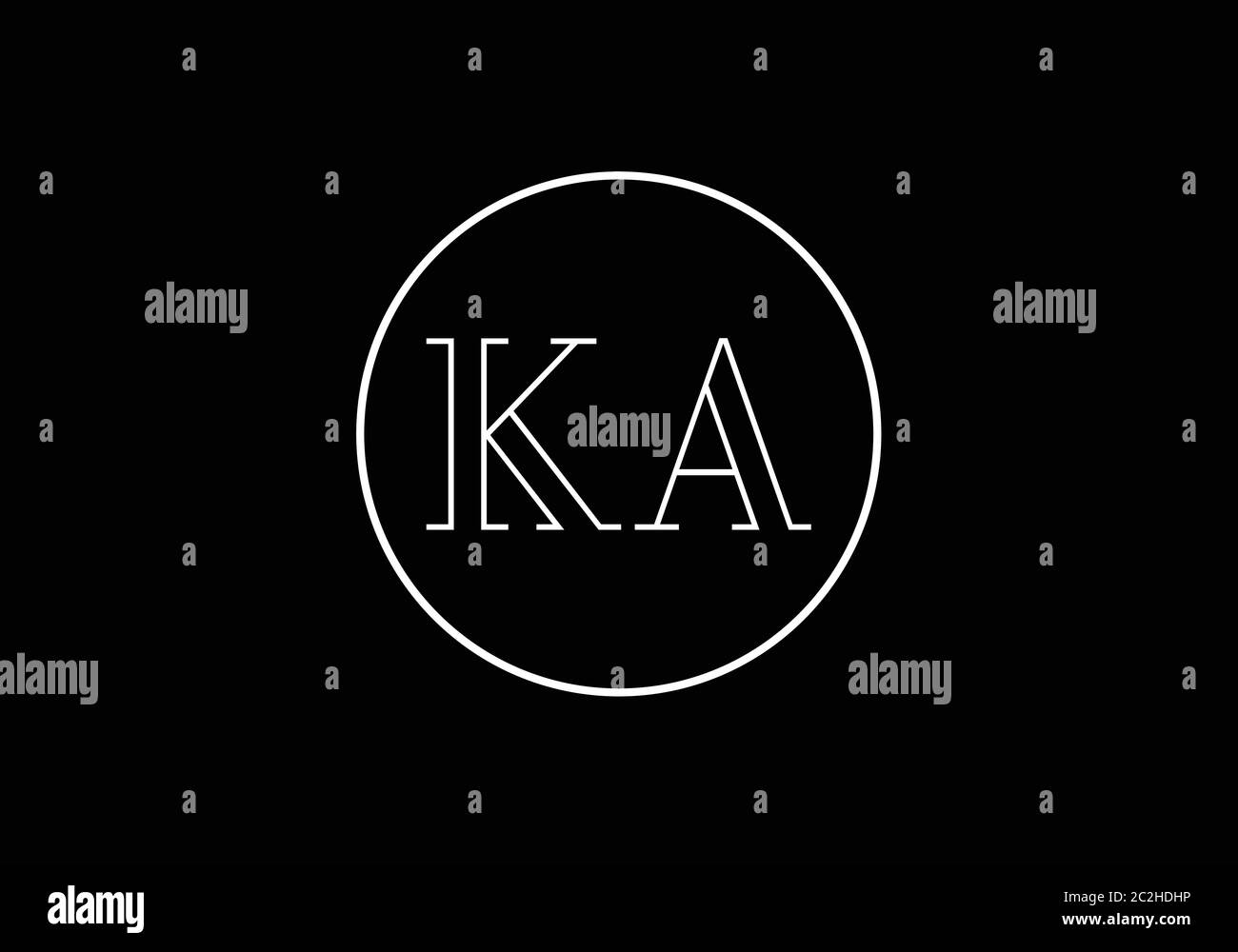Initial Monogram Letter K A Logo Design Vector Template. K A Letter ...