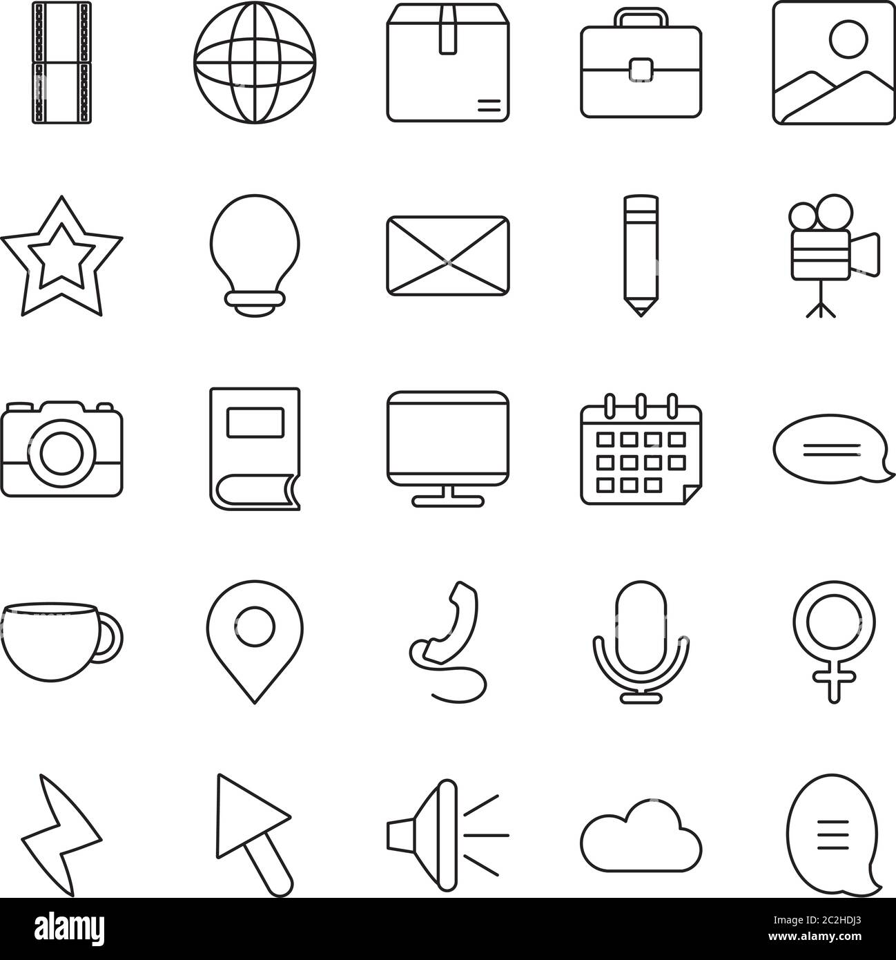 global sphere and web icons set over white background, line style ...