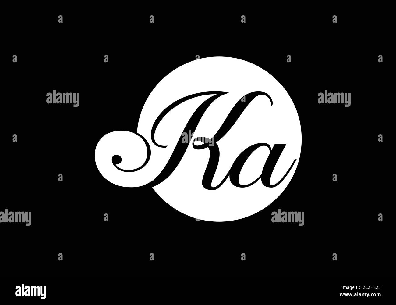 Initial Monogram Letter K A Logo Design Vector Template. K A Letter ...
