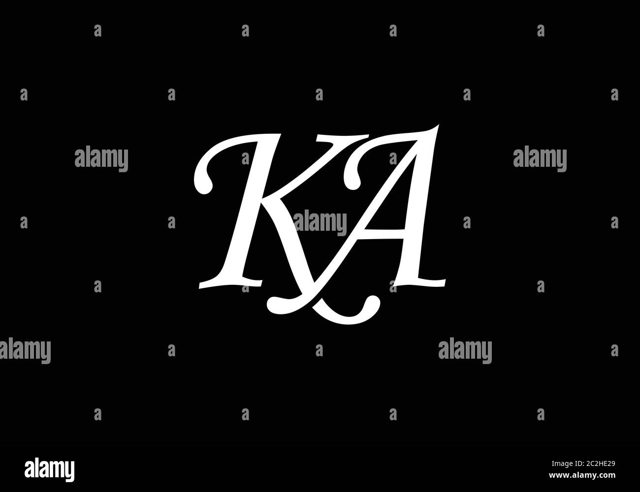 Initial Monogram Letter K A Logo Design Vector Template. K A Letter ...