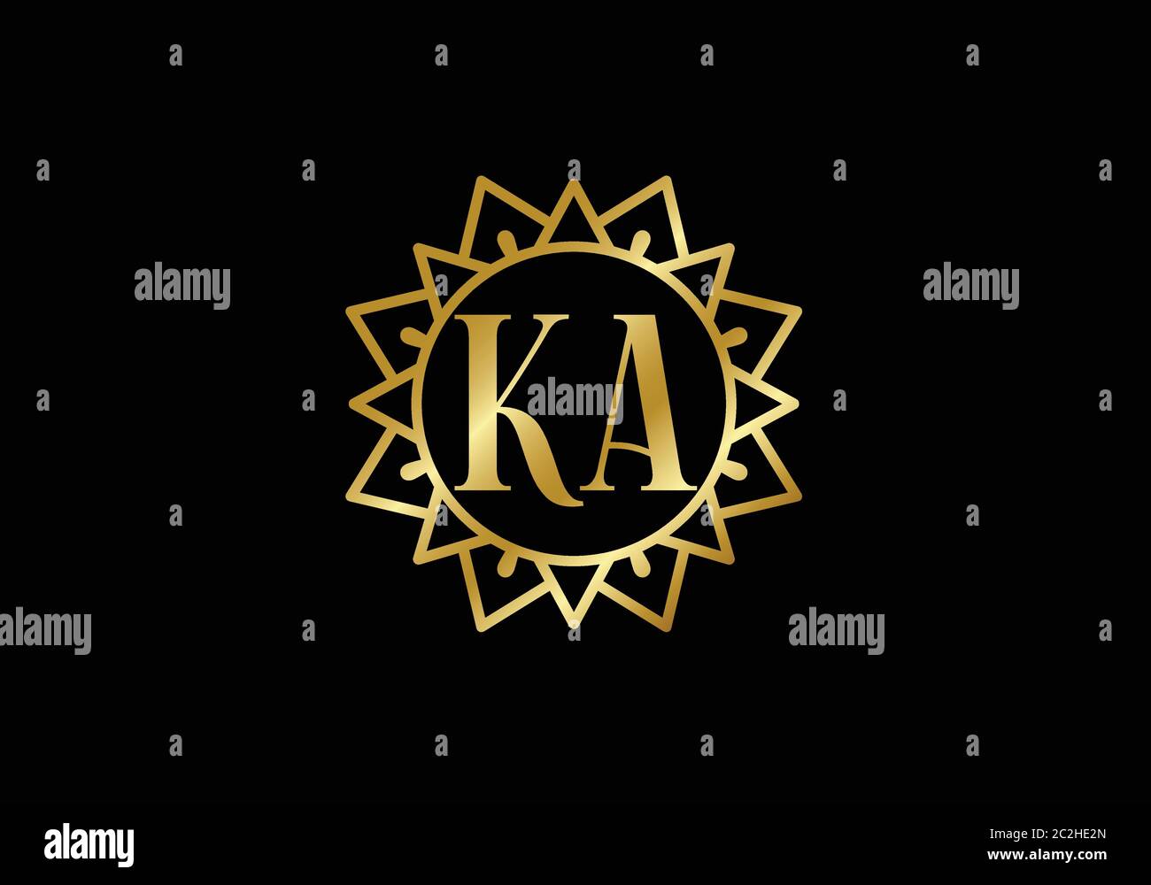 Initial Monogram Letter K A Logo Design Vector Template. K A Letter ...