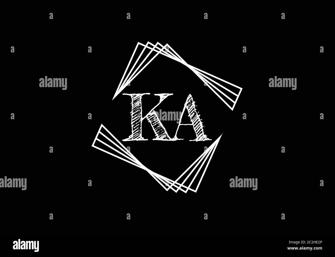 Initial Monogram Letter K A Logo Design Vector Template. K A Letter ...