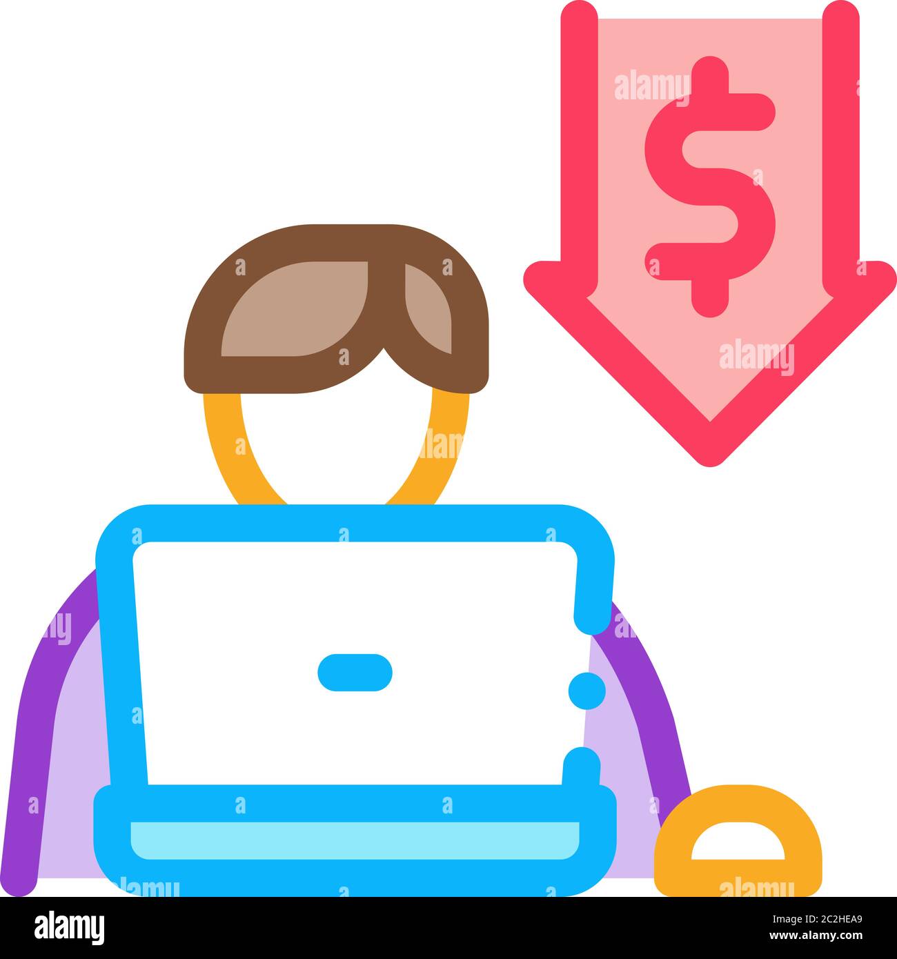 low working capacity icon vector outline illustration Stock Vector ...