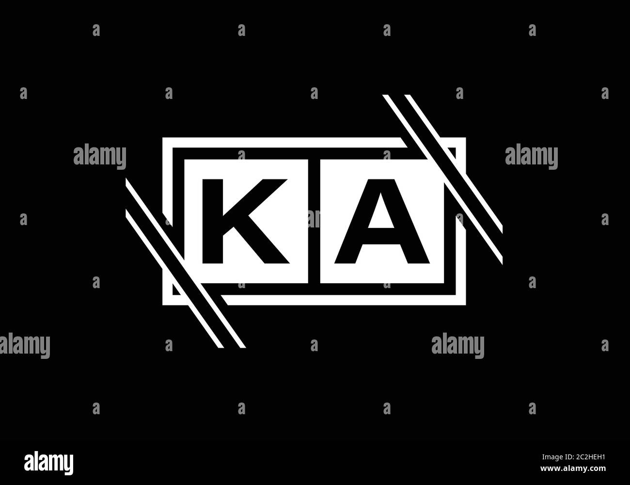 Initial Monogram Letter K A Logo Design Vector Template. K A Letter ...