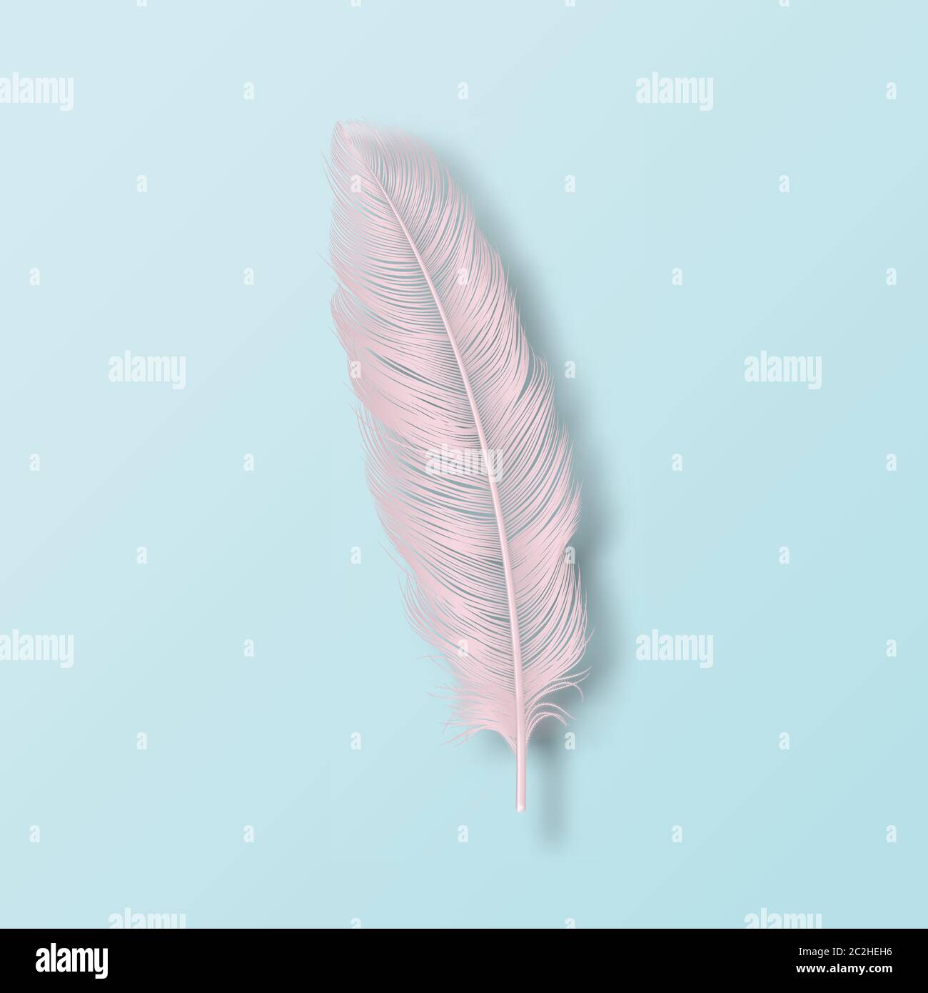Vector 3d Realistic Falling Pink Fluffy Twirled Flamingo Feather Icon ...