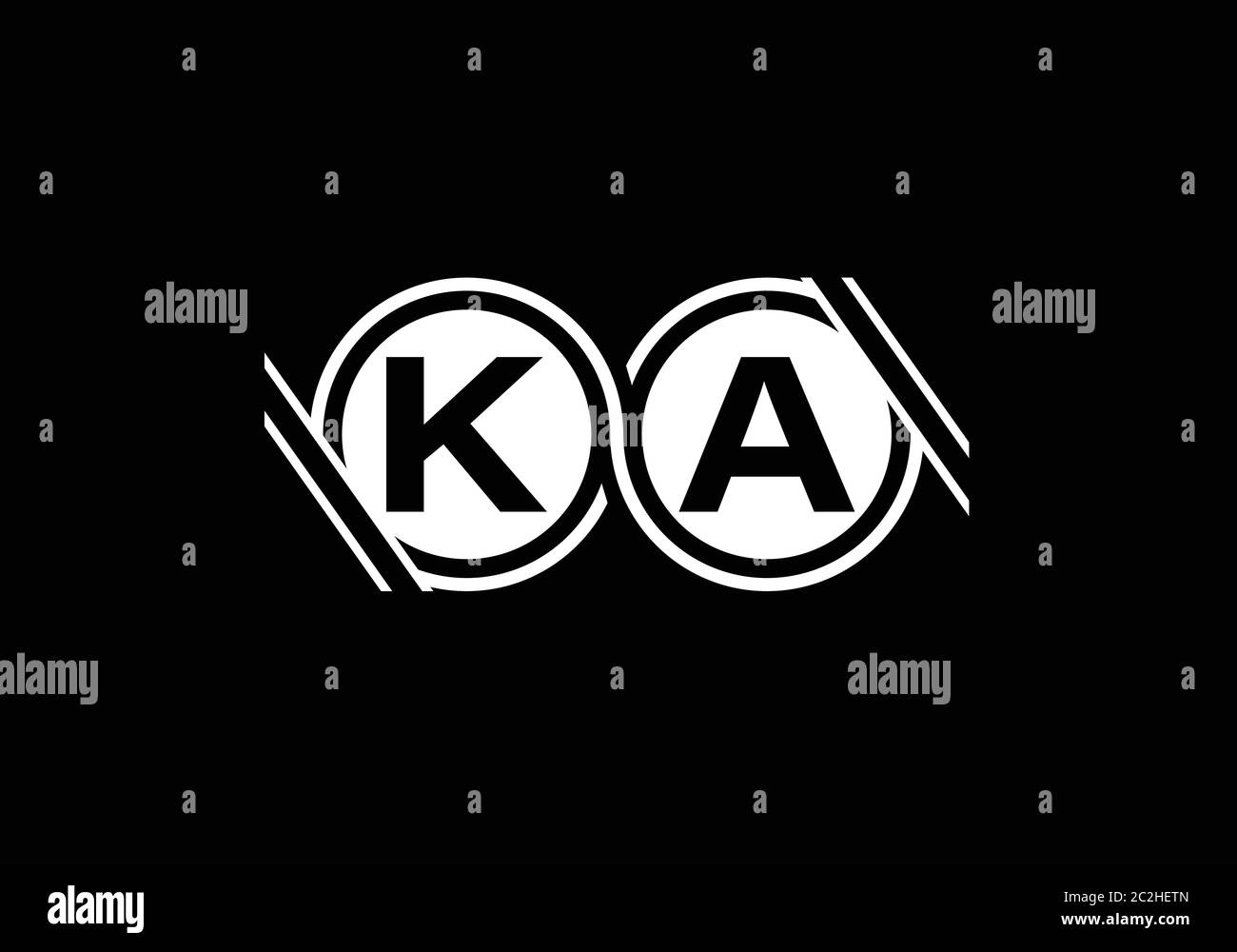 Initial Monogram Letter K A Logo Design Vector Template. K A Letter ...