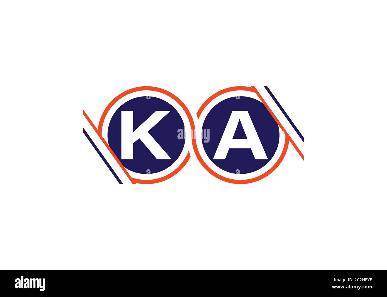 Initial Monogram Letter K A Logo Design Vector Template. K A Letter ...