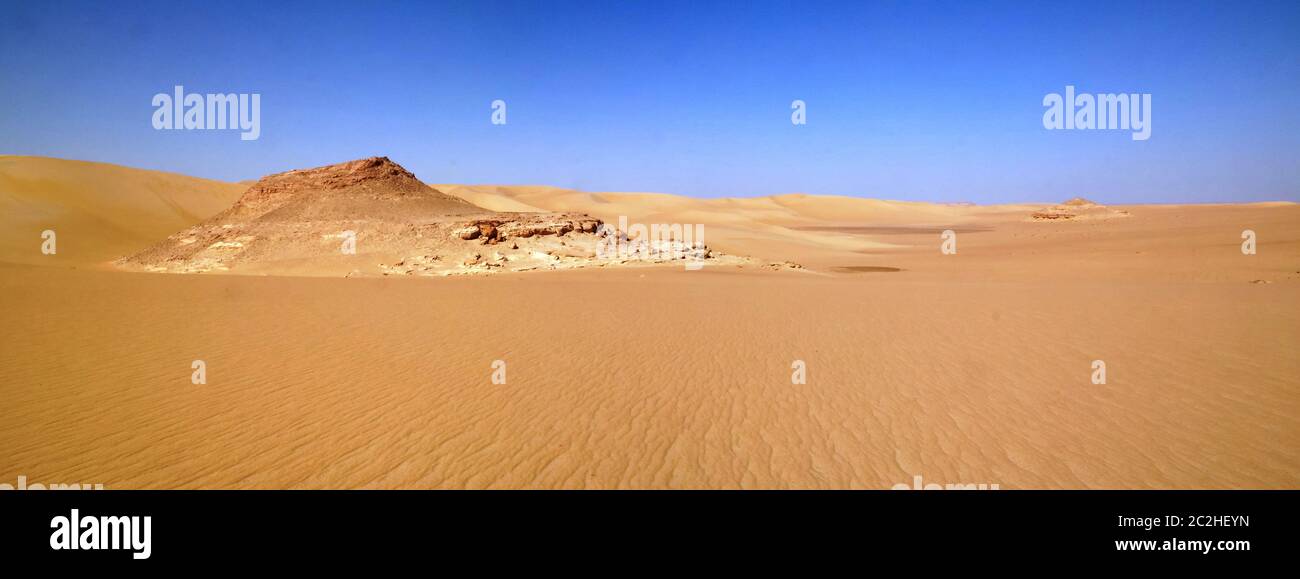 Panorama landscape at Great sand sea around Siwa oasis , Egypt Stock ...