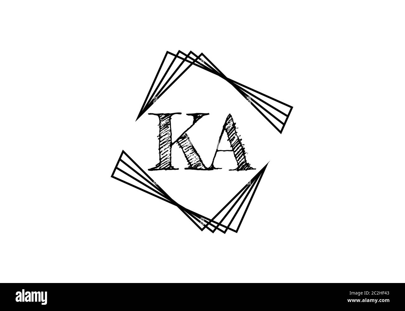Initial Monogram Letter K A Logo Design Vector Template. K A Letter ...