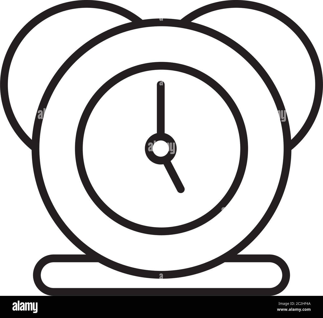 alarm clock icon over white background, line style, vector illustration ...