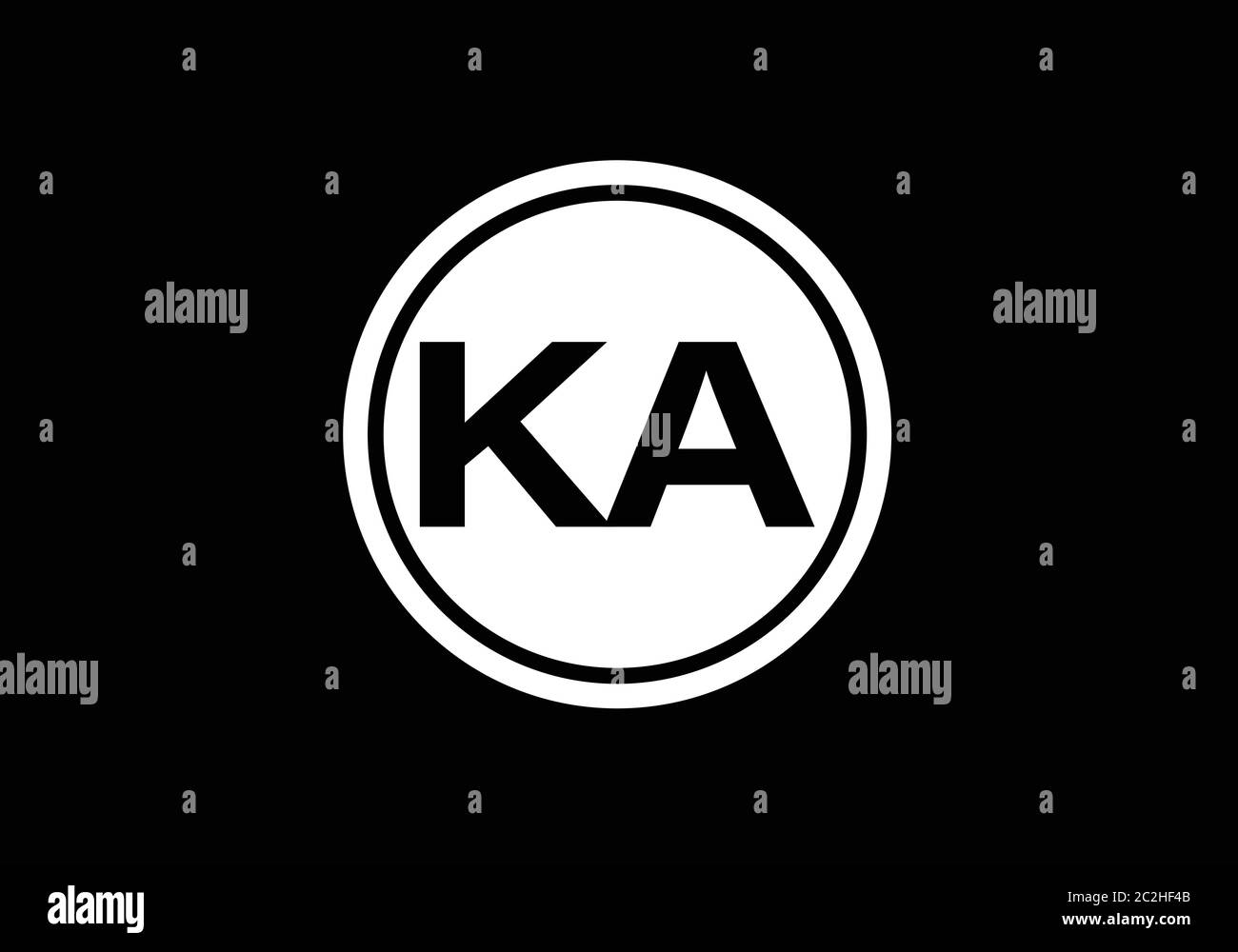 Initial Monogram Letter K A Logo Design Vector Template. K A Letter ...
