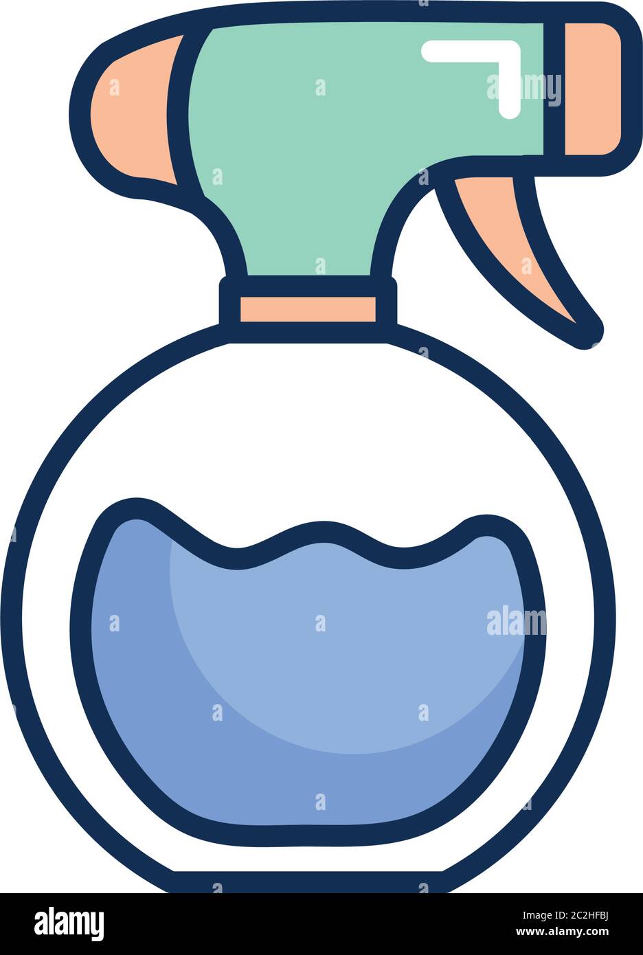 atomizer bottle icon over white background, line fill style, vector ...