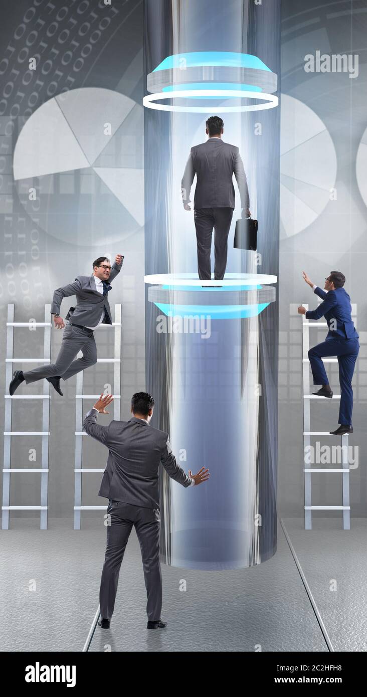 Businessmen in accelerated and fast promotion concept Stock Photo - Alamy