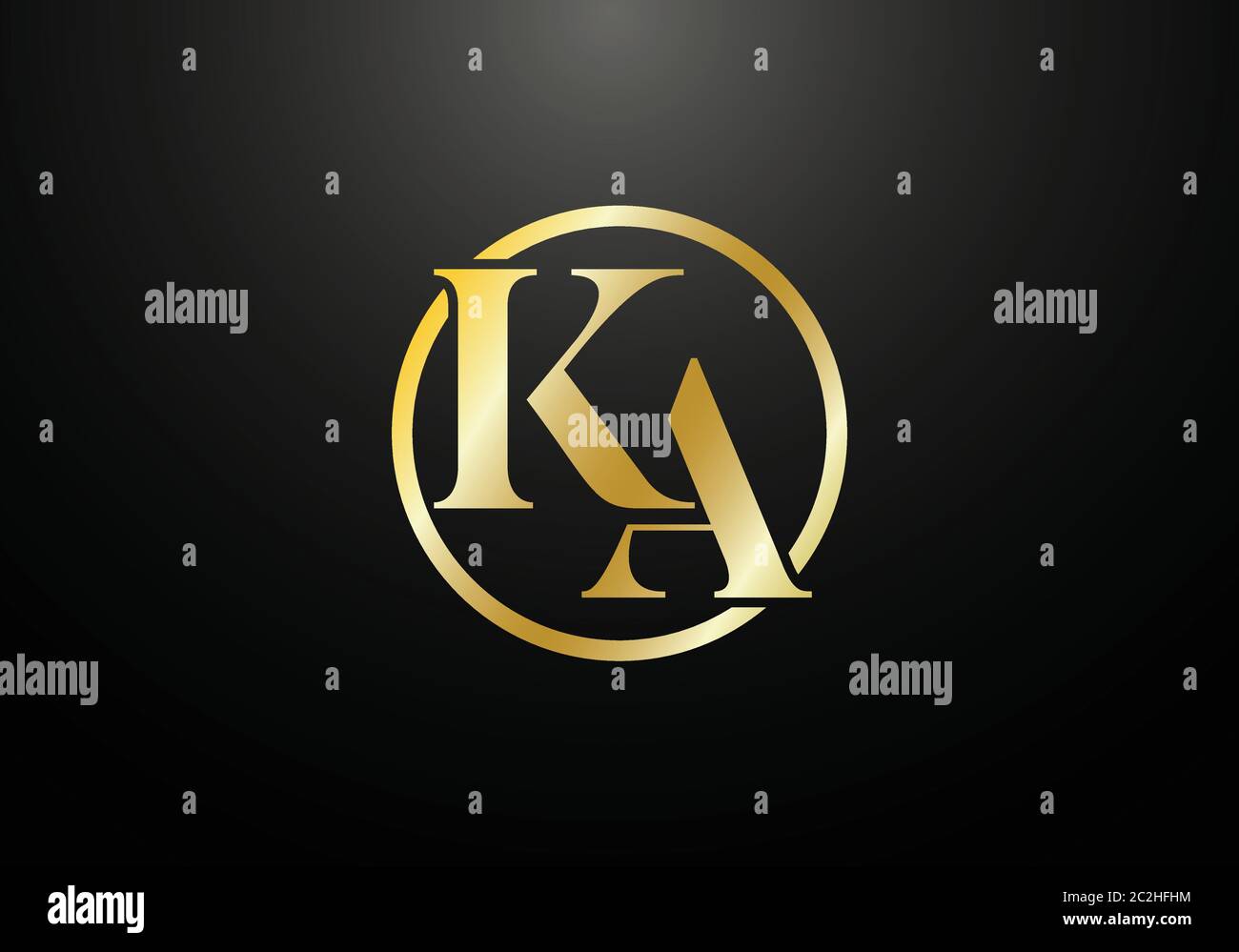 Initial Monogram Letter K A Logo Design Vector Template. K A Letter ...