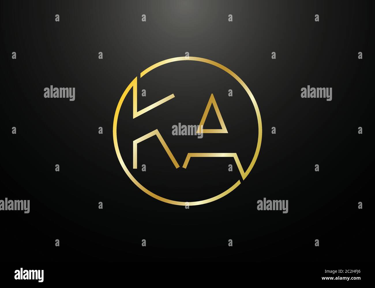 Initial Monogram Letter K A Logo Design Vector Template. K A Letter ...