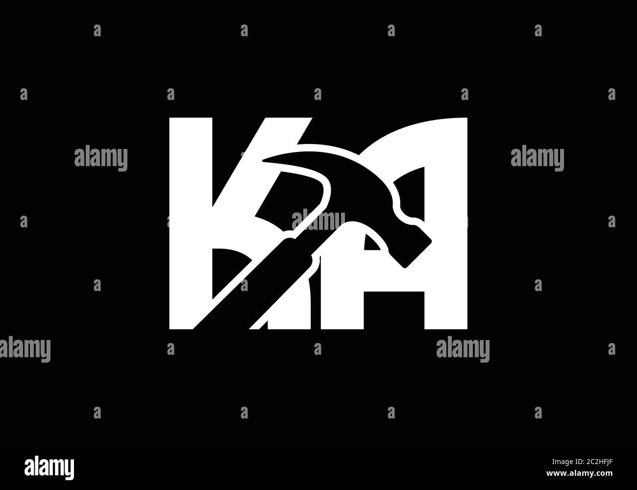 Initial Monogram Letter K A Logo Design Vector Template. K A Letter ...