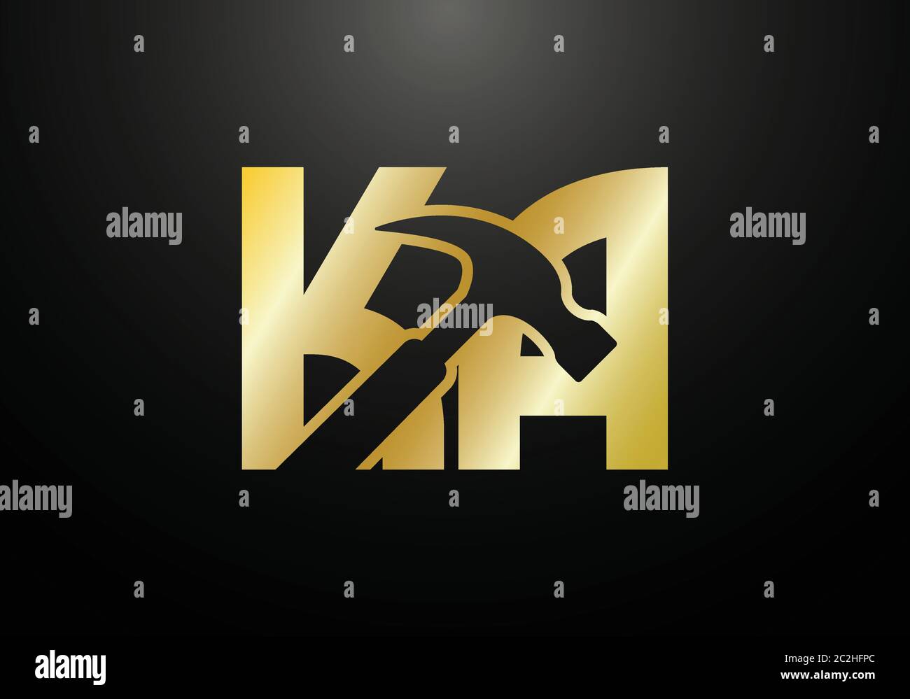 Initial Monogram Letter K A Logo Design Vector Template. K A Letter ...