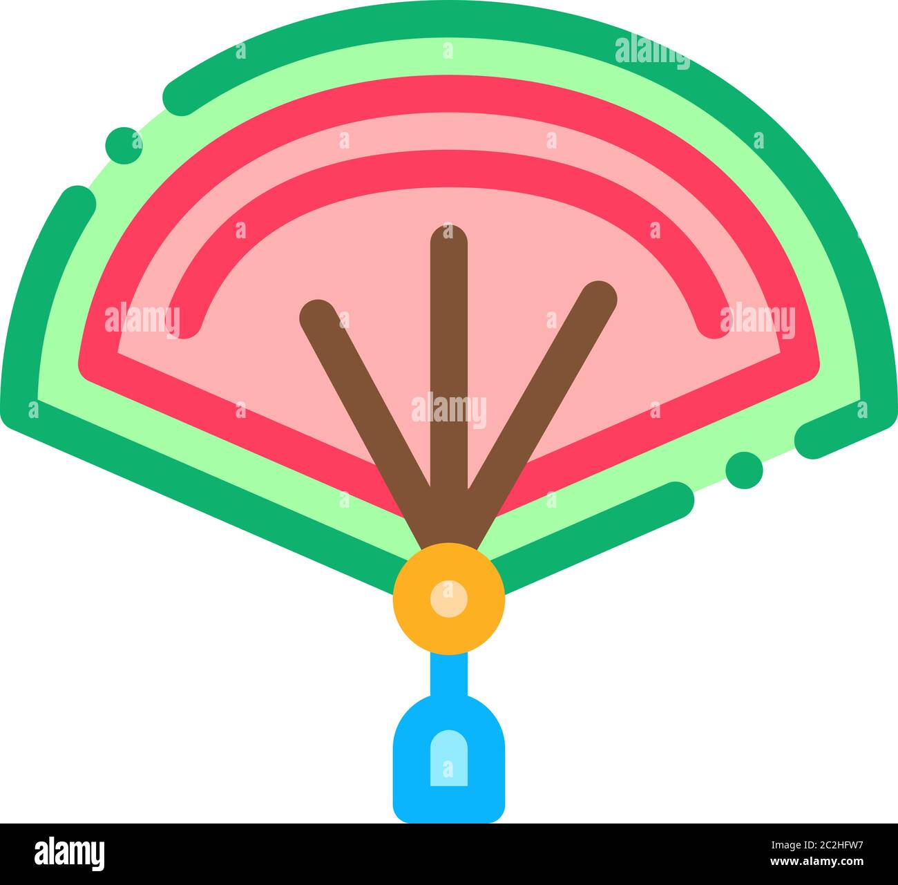 chinese open fan icon vector outline illustration Stock Vector Image ...