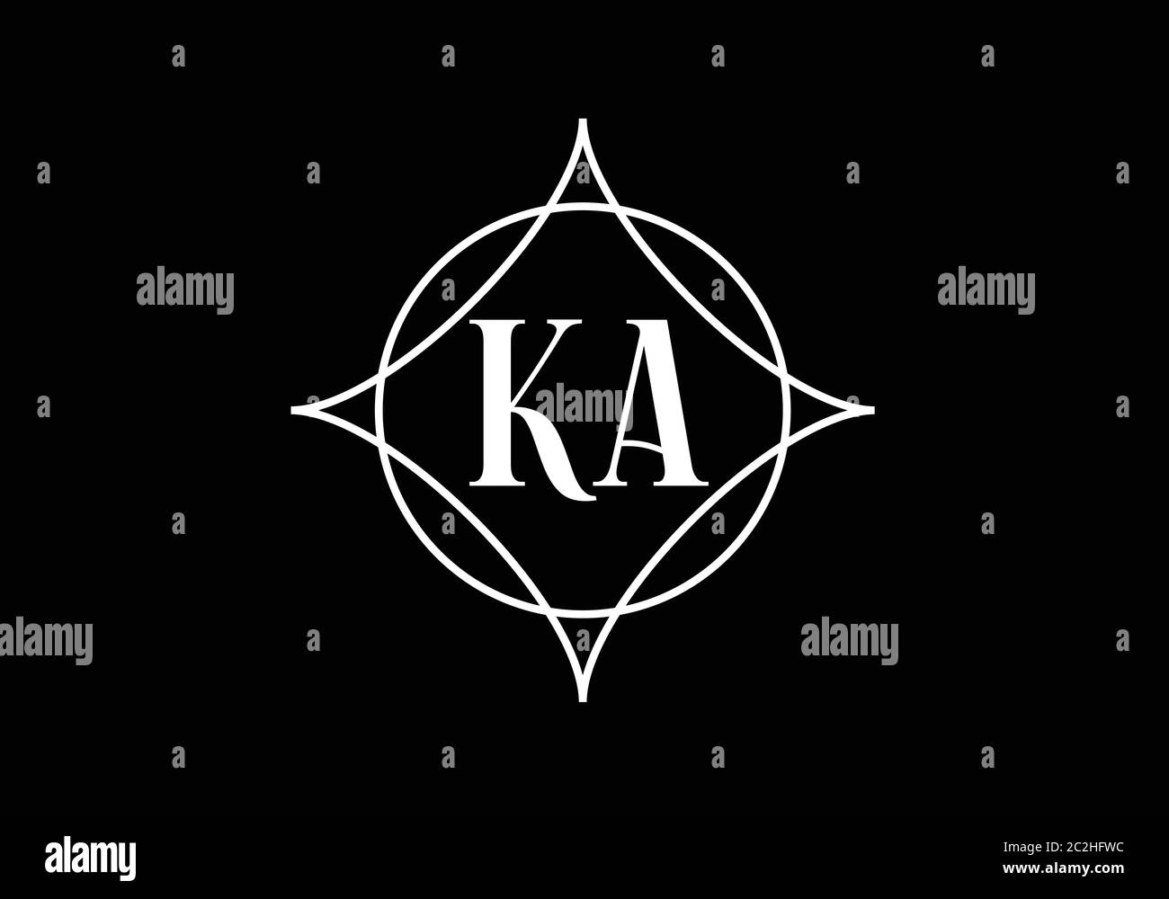 Initial Monogram Letter K A Logo Design Vector Template. K A Letter ...